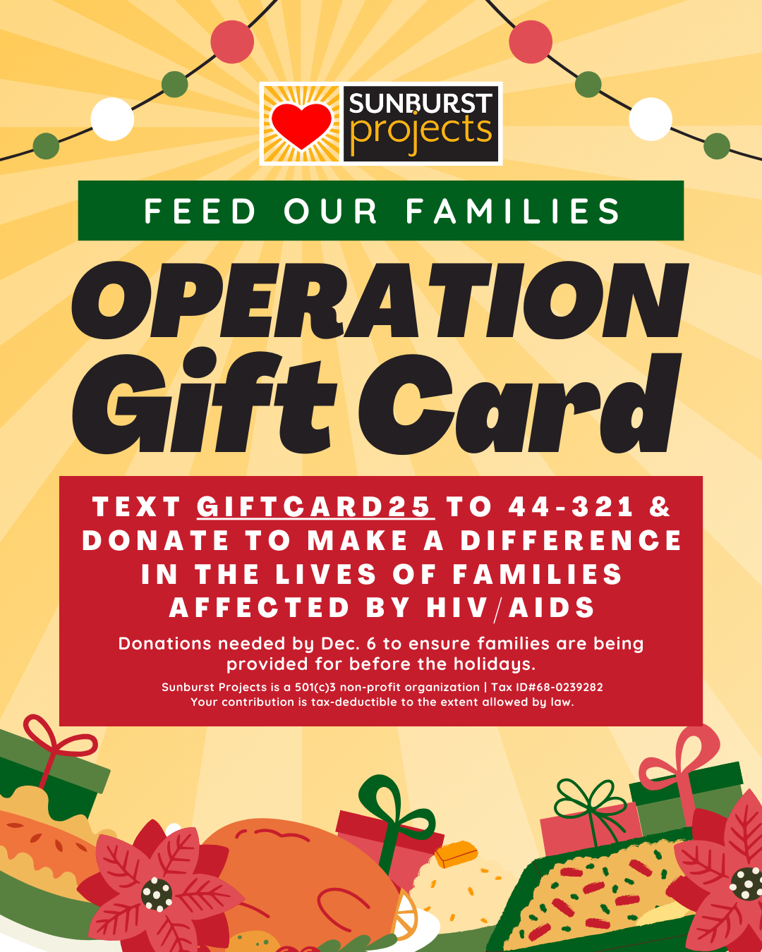 Operation Gift Card and Food Drive 2025 - Sunburst Projects